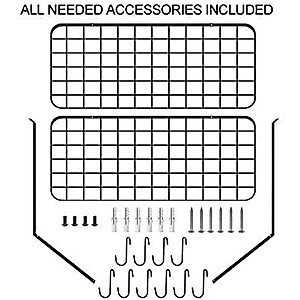 BERTY·PUYI Hanging Rack Mounted Kitchen Pot Rack for Kitchen Storage and Organization Matte Black 2 Tier Wall Shelf for Pots and Pans with 12 Hooks