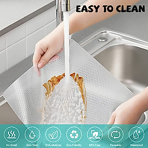 Kitchen Cabinet Shelf Liner Refrigerator Liner Non-Stick, Anti-Slip, Washable Non-Stick Drawer Mat EVA Protector Shelf Cabinet Liner (11.8*10ft)
