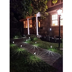 Enchanted Spaces Gray Solar Path Light, Set of 6, with Glass Lens, Metal Ground Stake, and Extra-Bright LED for Garden, Lawn, Patio, Yard, Walkway, Driveway