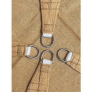 YGS 20 ft x 20 ft Oversized Sun Shade Sail UV Block Fabric Patio Shade Sail in Color Sand