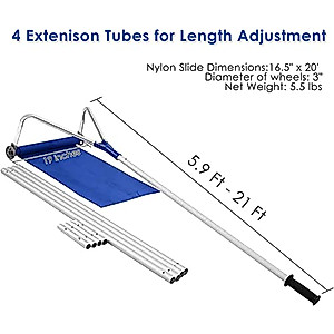 S AFSTAR Snow Roof Rake, 5.9-21 Ft Telescoping Rooftop Snow Removal Tool with Extendable Handle & Built-in Wheels, Scratch-Free Wide Blade Aluminum Snow Remover for Roof Car Snow Leaves Dribs Removal