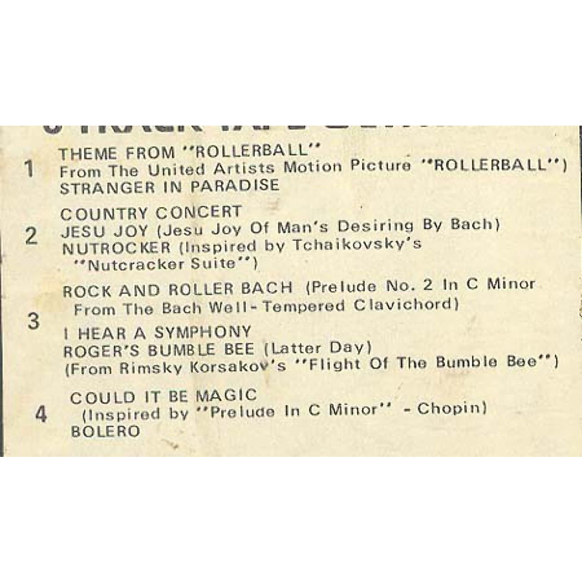 ROGER WILLIAMS: Mr. Piano - Virtuoso 8 Track Tape