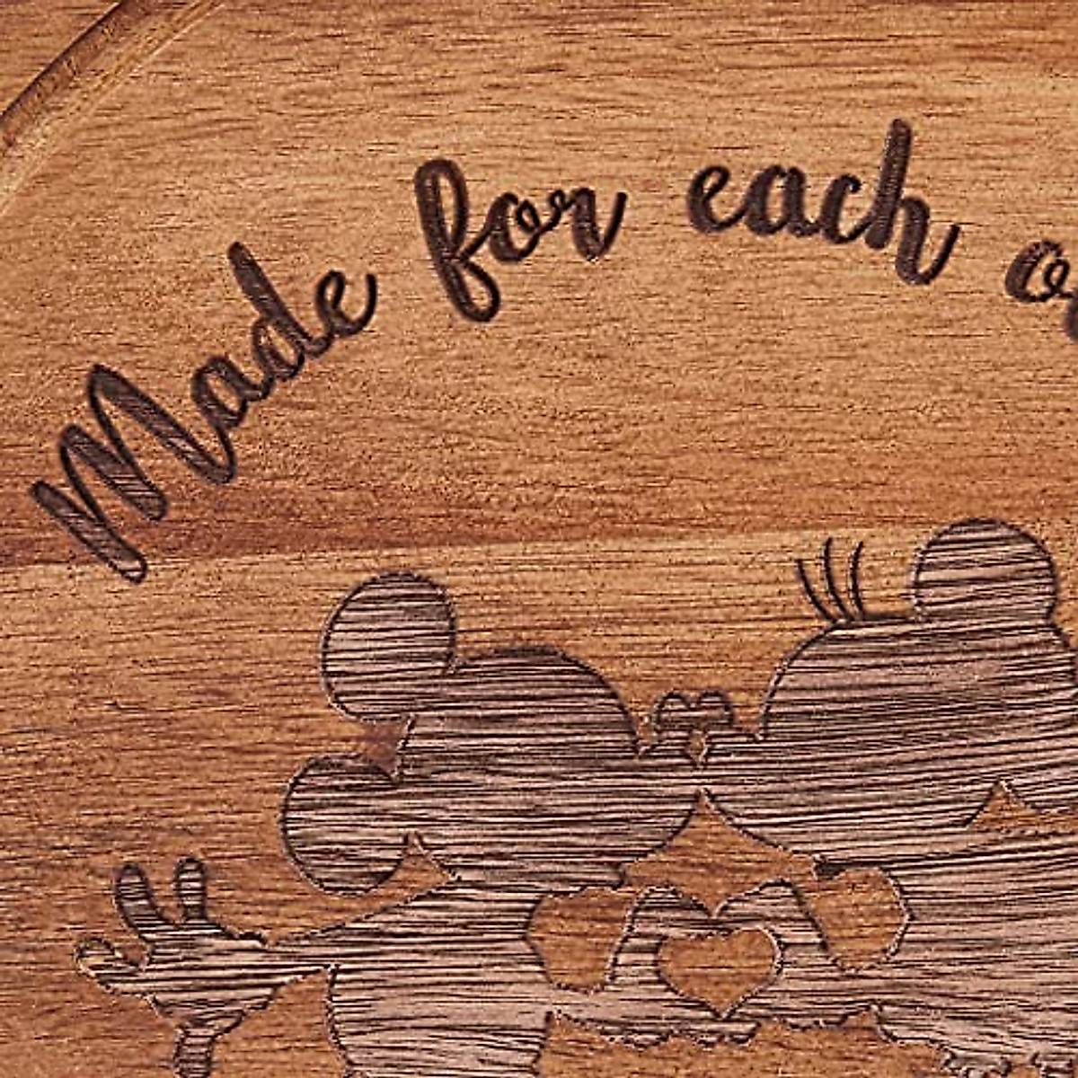 TOSCANA - a Picnic Time brand Disney Brie Cheese Knife Charcuterie Board Set, Mickey & Minnie Mouse - Acacia Wood
