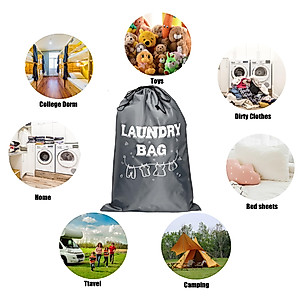 Nicunom 6 Pack Travel Laundry Bags, 24" x 36" Extra Large Laundry Bag Drawstring Closure Machine Washable Dirty Clothes Organizer, Fit a Laundry Basket or Hamper