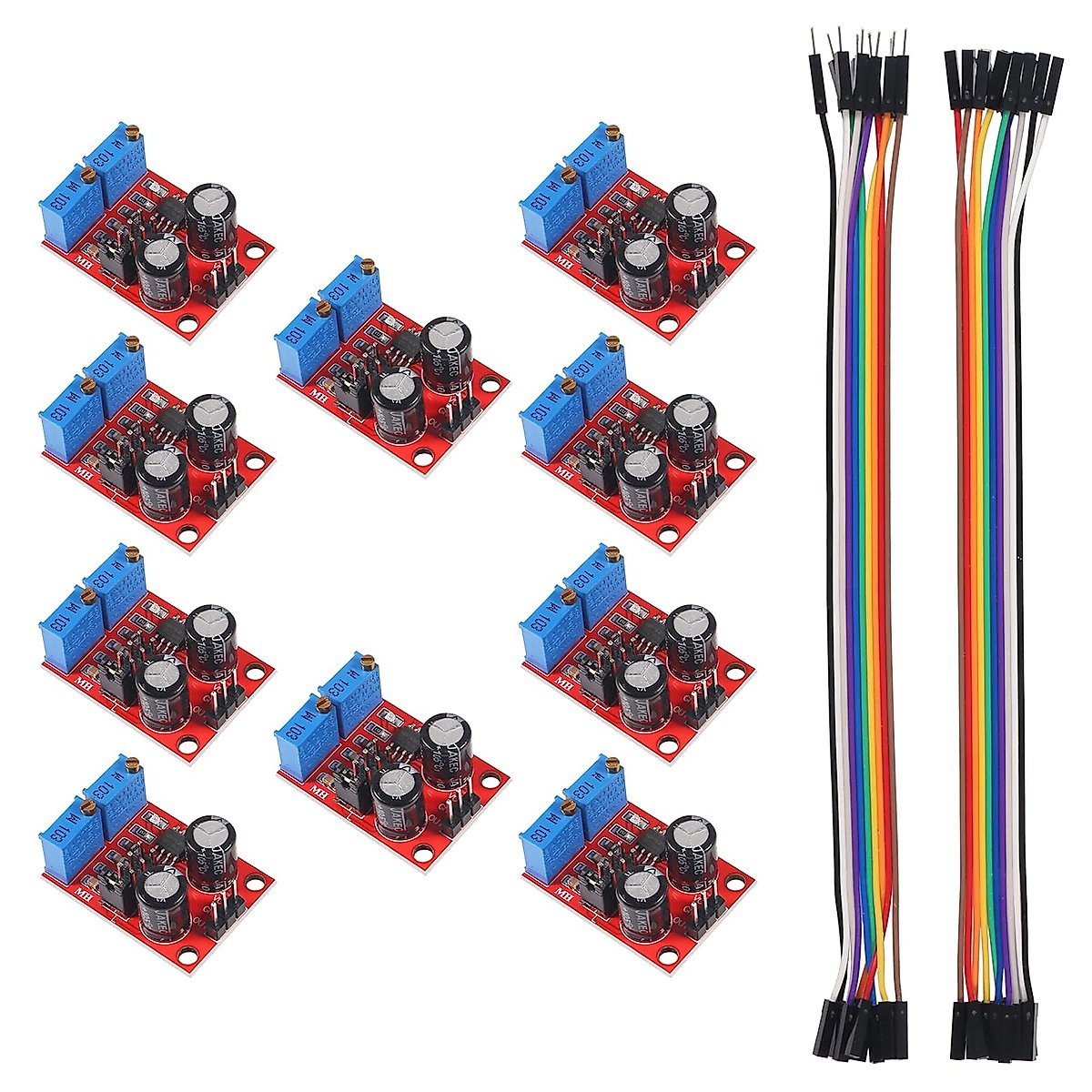 UMLIFE10PCS NE555 Duty Cycle and Frequency Adjustable Module Square Signal Wave Generator Rectangular Module with Breadboard Jumper Wires 20cm 10pin Male to Female Female to Female