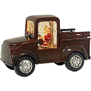 Christmas Decorations Truck Snow Globe, Santa Claus Truck Decorations, LED Water Lighted Glittering Xmas Decoration, Home Truck Décor for Festival Gift, Home Truck Ornament