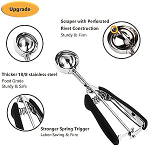 Cookie Scoop, Ice Cream Scoop, 1Tbsp/15 ml/0.5oz Cookie Scoops for Baking, 18/8 Stainless Steel Cookie Scooper for Baking, Ice Cream Scooper with Trigger Release, Cookie Dough Scoop with Non-slip Grip
