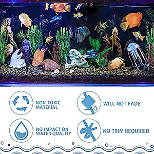 suruikei 8Pcs Fish Tank Decoration Set, Fishtank Diver Floating Decoration Aquarium Jellyfish Ornament Aquarium Artificial Plastic Plants Realistic for Various Kinds of Fish Tanks (H01)