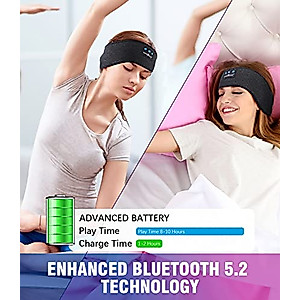 MUSICOZY Sleep Headphones Bluetooth Sports Headband, Wireless Music Sleeping Headphones Sleep Eye Mask Earbuds for Side Sleepers Workout Running Insomnia Travel Yoga Office, Pack of 2