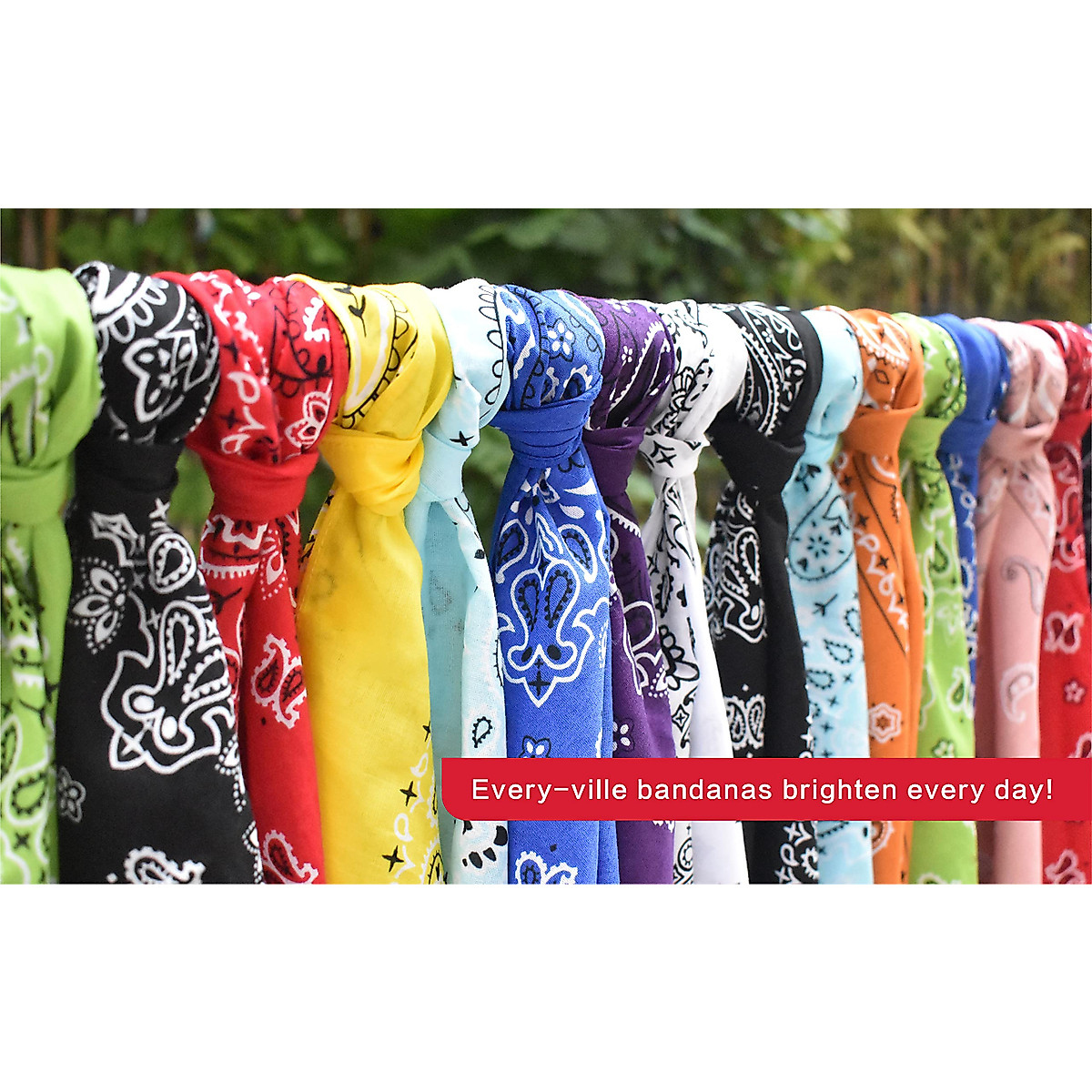 6 Pack Classic Cotton Bandanas in a Gift Box - 22x22in, Paisley, Red/Black/Blue - Western Cowboy Head Bandanna Scarf in Bulk