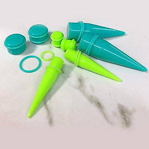 BodyJ4You 24PC Ear Stretching Kit - 00G-20mm Big Gauges - Multicolor Acrylic Heavy Tapers No Flare Plugs O-Rings - Stretchers Weights Expanders Eyelets