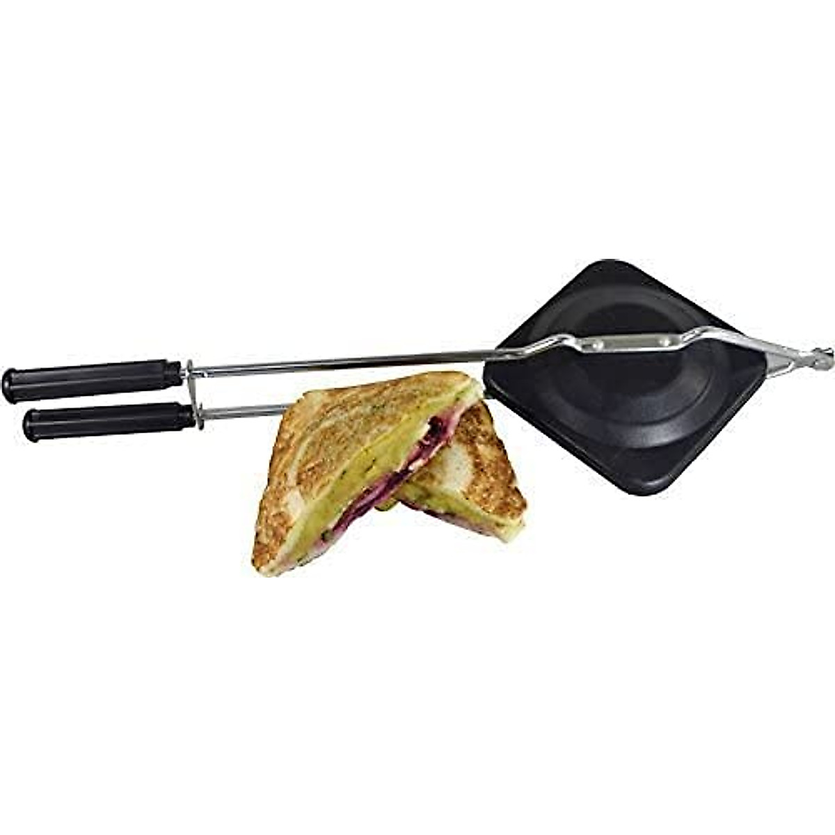 Whopperonline Non-Stick Grilled Sandwich Toaster With Handle, Stovetop Toasted Sandwich Maker Grill Pan For Adults - Black, 16 Inch