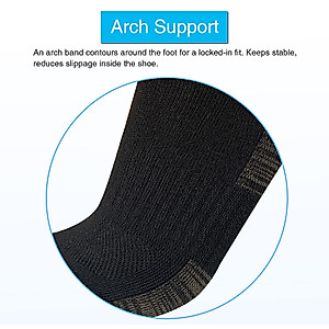 APTYID Men's Moisture Wicking Cushioned Crew Work Boot Socks, Size 9-12, Black, 4 Pairs