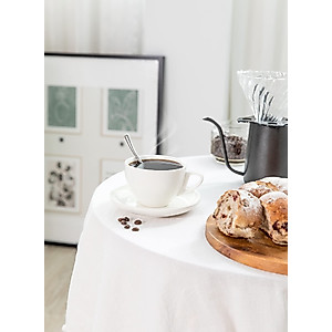 Sweese 6 Ounce Cappuccino Cups with Saucers, Porcelain Double Espresso Cups Set of 6 - White