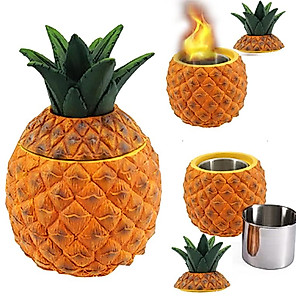 Koncenttop Tabletop Fire Pit Indoor, Tabletop Fireplace Concrete, Pineapple Shape Small Fire Bowl, Portable Tabletop Fire Pit