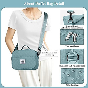 Weekender Bags for Women with Toiletry Bag, Travel Duffel Bag with Wet Pocket & Trolley Sleeve, Overnight Carry On Tote Bag Sports Gym Bag,Pale Blue