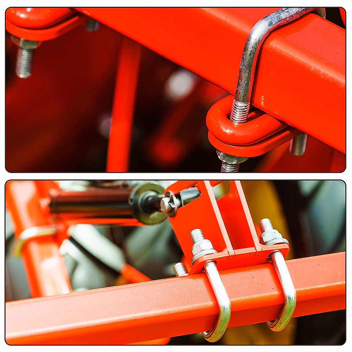 uxcell Square U-Bolts 2"(50mm) Inner Width 100mm Length Carbon Steel M8 with Nuts, Frame Plate, Round Washers 2 Set