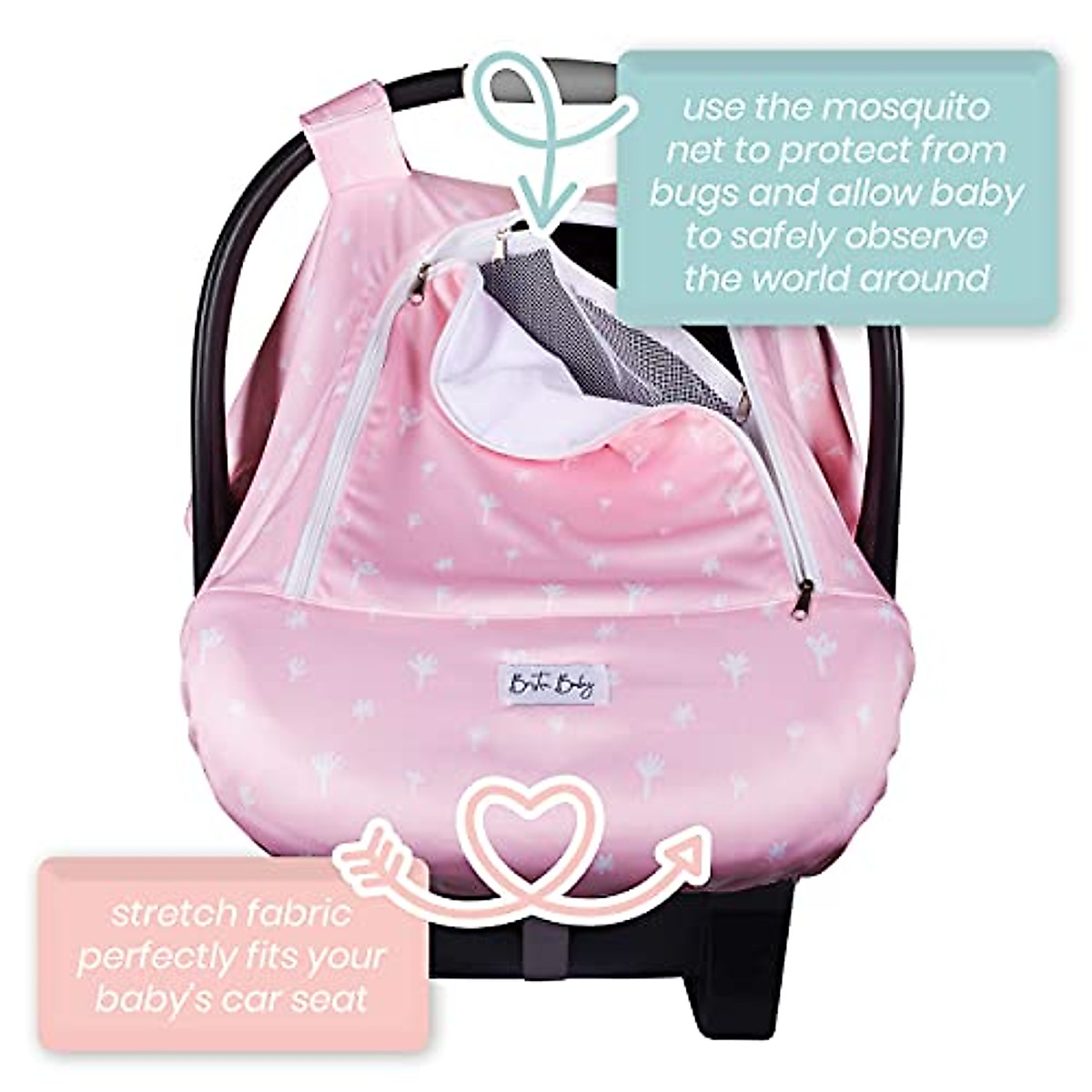 Car Seat Covers for Babies Girls Car Seat Canopy Stroller Cover for Spring Autumn Winter Car Seat Cover Infant Girl Babies Stretchy and Kick Proof with Net Multi Use Soft & Breathable