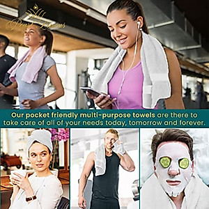 Pearl Linens Economy Salon Towel, Bulk Pack of 24, Not Bleach Proof, Ultra Soft Hand Towels, Bulk Hand Towels, Spa, Gym Towel, Gym Hand Towel, Super Absorbent, White Hand Towel, Hand Towel, 16x27 in