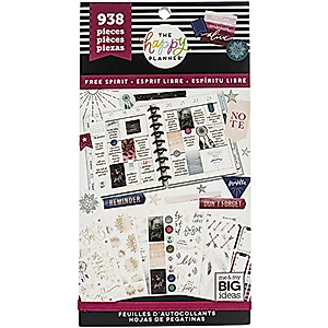 me & my BIG ideas Sticker Value Pack - The Happy Planner Scrapbooking Supplies - Free Spirit Theme - Multi-Color & Gold Foil - Great for Projects, Scrapbooks & Albums - 30 Sheets, 938 Stickers Total