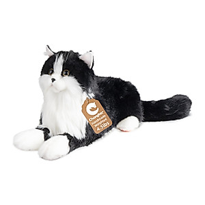 Chongker Weighted Stuffed Animals,Handmade Realistic Cat Plush Toy 4.5LBS,Lifelike Real Cat Size Companion Pet, Black Cat