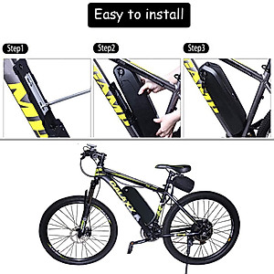 Yasco (US Warehouse) 48v Ebike Battery 13Ah Removable Waterproof Down Tube Large Capacity Lithium Battery for 500w/750w/1000w Adult Electric Bike Conversion Kit