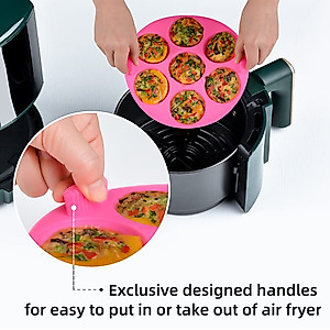 CAKETIME 12 Cups Muffin Pan, 7 Cups Muffin Pan for Air Fryer with Handles