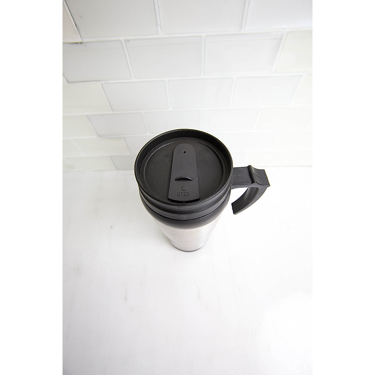 Home Basics VF00178 Stainless Steel Travel Coffee Mug, Silver