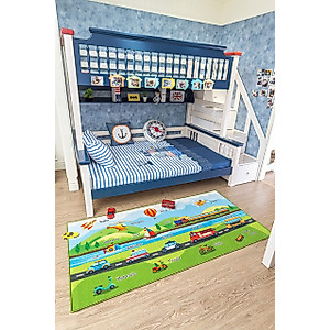 Furnish my Place 764 Transportation Rug | HD Modes of Transportation Children Educational | Classroom | Nursery Room Area Rug | Multicolor (3'3"x6'6")