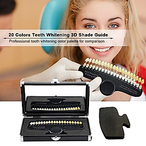 Junco Dental Teeth Shade Guide, Professional Porcelain 3D R-20 Tooth Whitening Shade Chart with 20 Colors