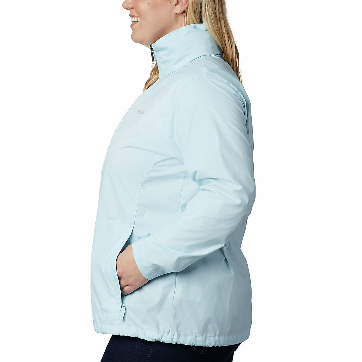 Columbia Women’s Switchback III Waterproof Rain Jacket, Spring Blue, XX-Large
