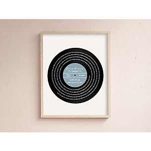 Personalized Record Lyrics Print - Wedding Song Print, Anniversary Gift, Personalized Song, Record Wedding Song, Custom Gift p1