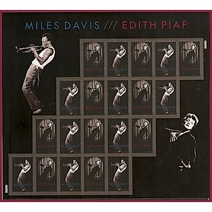 Miles Davis/edith Piaf Forever Self-adhesive Stamp Sheet of 20 Scott 692-4693