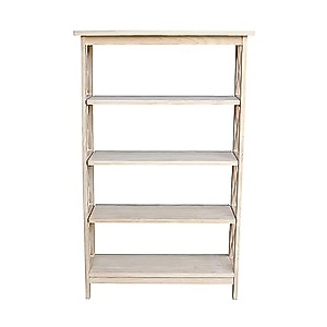 International Concepts 4-Tier X-Sided Bookcase, Unfinished