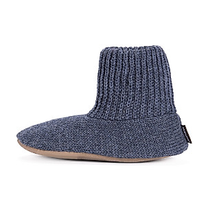 MUK LUKS Men's Morty Ragg Wool Slipper, Denim, 10-11