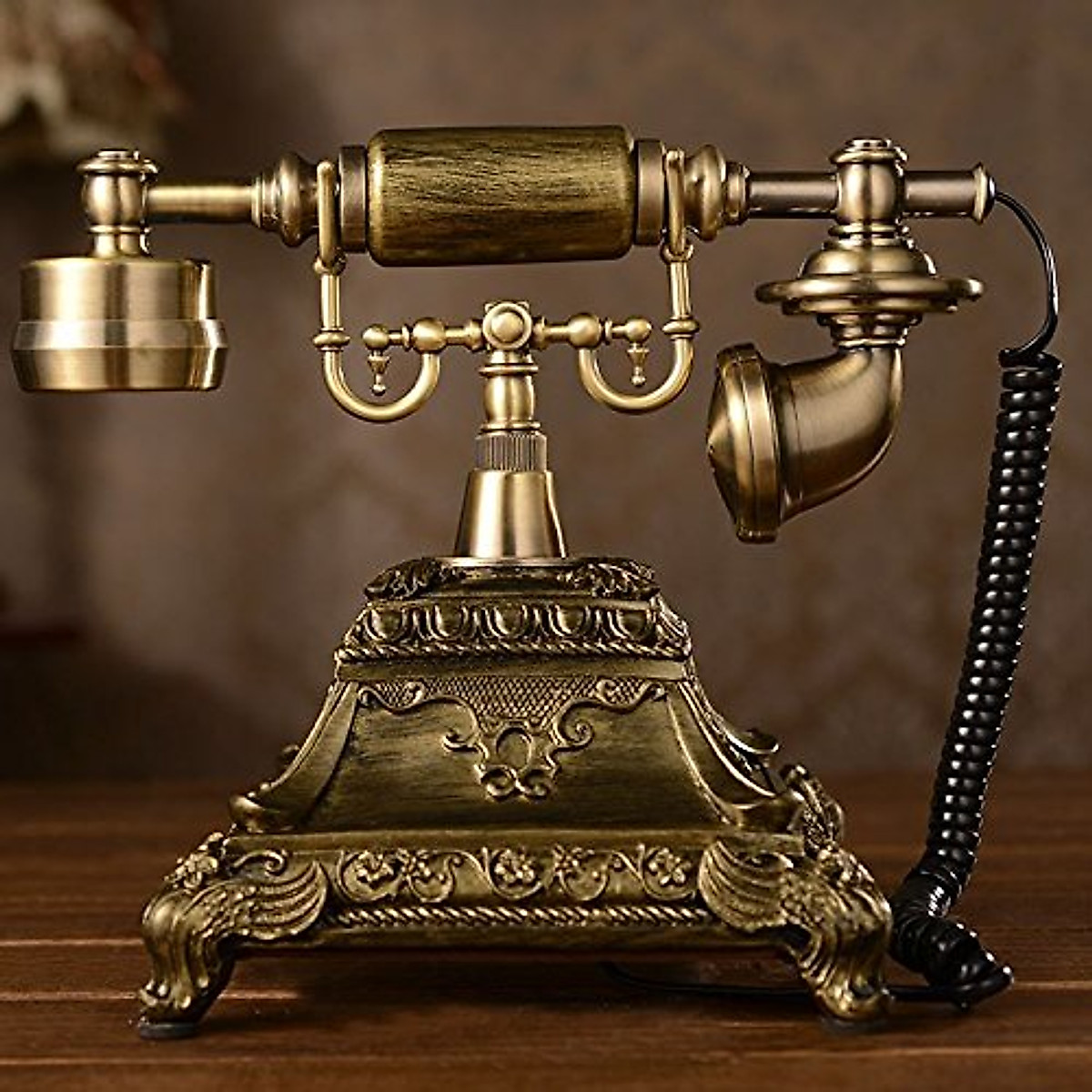 XICHEN Resin imitation copper Vintage STYLE ROTARY Retro old fashioned Rotary Dial Home and office Telephone