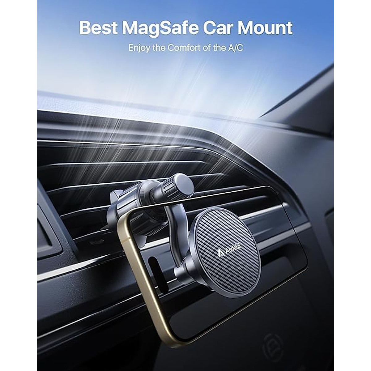 andobil Magnetic Phone Holder for Car [20 Upgraded Strong Magnets & Never Blocking Vent] for MagSafe Car Mount, 360° Rotate-Freely, Car Phone Mount Fit for iPhone 15 14 13 12 Pro Max Samsung S24 S23