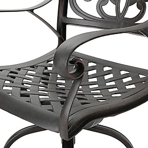 Christopher Knight Home Alfresco Outdoor Bronze Finished Cast Aluminum Barstools, 2-Pcs Set, Bronze