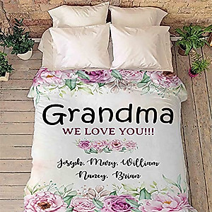 We Love You, Customized Blanket, for Grandparents, Gigi, Nana, Best and Premium Quality Blanket, Birthday, Christmas Day, Super Soft and Warm Blanket