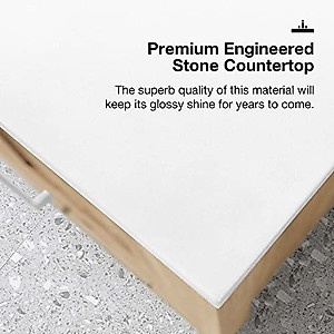 OVE Decors Kansas 36" Single Sink Bathroom Vanity Set with Countertop, Fully-Assembled | Ceramic Sink and Backsplash Included | 02 Doors, 01 Drawer, 36 inches, White Oak