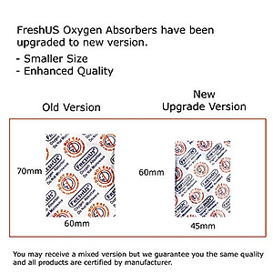 FreshUS 300cc Oxygen Absorber(10 individual pack of 10 Packets, Total 100 Packets) - Long Term Food Storage (100, 300 CC)