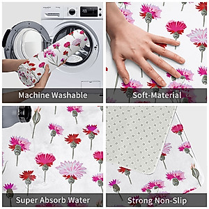 Mandala Turquoise Teal Blue Green Bath Mats for Bathroom Non-Slip Absorbent Soft Plush Doormat Decor Rugs for Kitchen Bedroom Floor Mat 24" X 16"