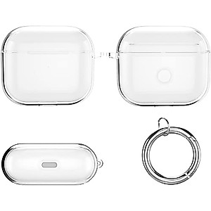 Valkit Compatible AirPods 3 Case, Clear Airpods 3rd Generation Case with Keychain Soft TPU Protective Shockproof Cover for Girls Women Men Compatible with Apple AirPods 3 Gen Case - Clear