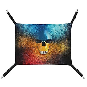 Colorful Vampire Skull Pet Hammock Comfortable Adjustable Hanging Bed for Small Animals Dogs Cats Hamster