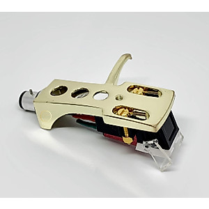 Cartridge and Stylus, needle and Gold Headshell with mounting bolts for Technics SLD3, SLD303, SLD33, SLD3K, SLD5, SLQ2, SLB303, SLH302, SL1000, SL1100, SL120, SL1650, SL1900, SL1950, SL2000, SL3310