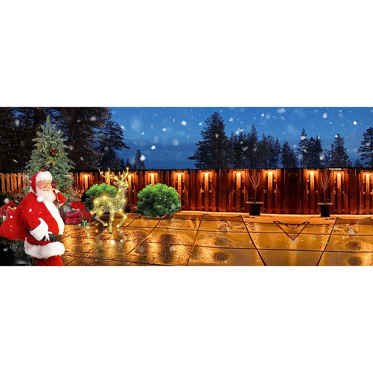 VOLISUN Solar Deck Lights ,7 Colors&Warm White Outdoor 4-Pack Waterproof Led Color Glow Solar Lights for Step,Fence,Railing,Wall,Stairs (1800mah,Long Lighting Time)