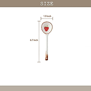 FYUEROPA Ceramic Soup Spoons Set Asian Spoons Chinese Japanese Tablespoon for Ramen Pho Wonton Dumplings Miso - Set of 6