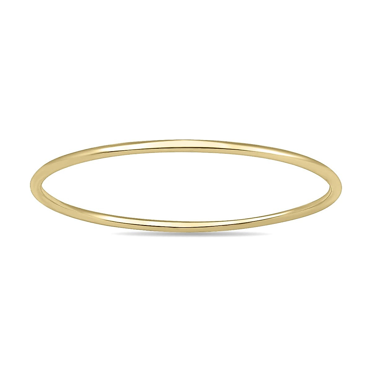 Skinny Thin Domed Stackable 14K Yellow Gold Band (.75 mm)