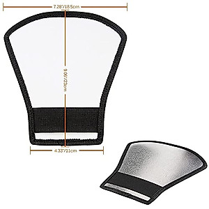 waka Flash Diffuser Reflector Kit - Bend Bounce Flash Diffuser+ Silver/White Reflector for Speedlight, Universal Mount for Canon, Nikon, etc.