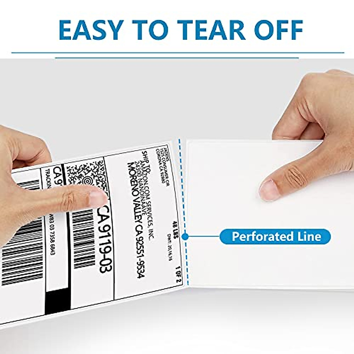 JADENS Thermal Labels 4x6-500 Labels, Compatible with Rollo, Brother, Zebra and Most Thermal Printer, Perforated, Commercial Grade, Doesn't Compatible with Dymo
